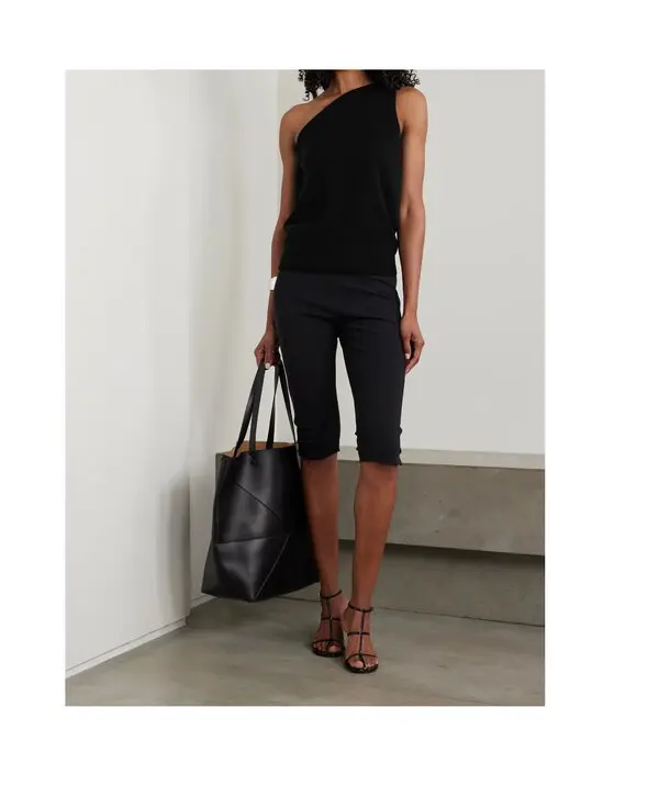 RÓHE One-shoulder Top With Draped Openwork Back - Black