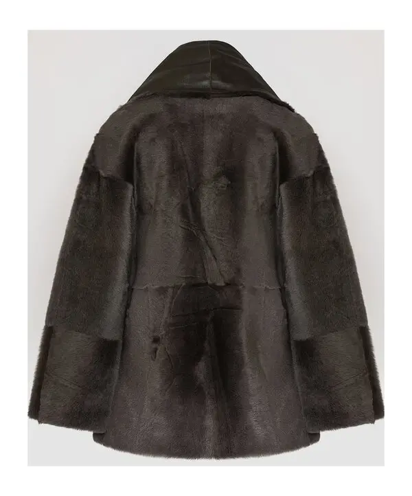 YVES SALOMON Leather-trimmed Shearling Jacket