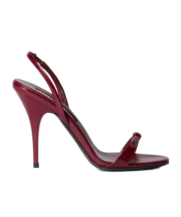 Miu Miu Patent Leather High Heel Sandals - Crimson