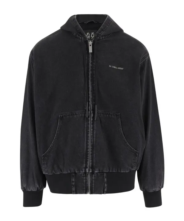 44 LABEL GROUP Embroidered Denim Jacket - Black