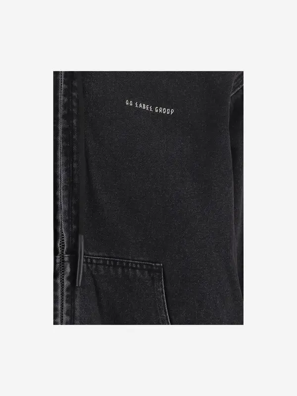 44 LABEL GROUP Embroidered Denim Jacket - Black