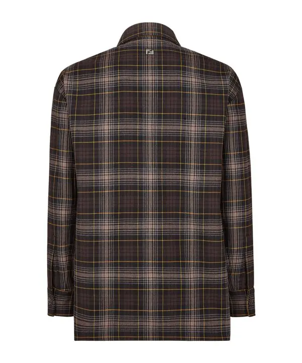 Fendi Tartan Checked Buttoned Shirt - Brown