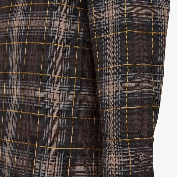 Fendi Tartan Checked Buttoned Shirt - Brown