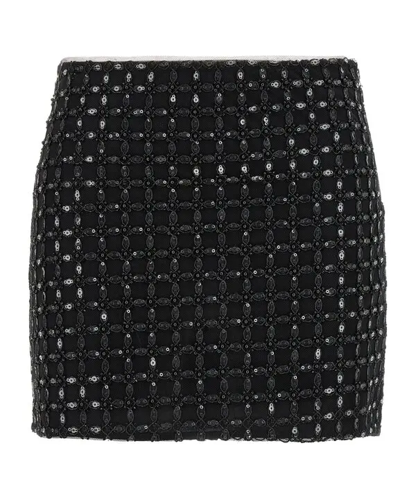 ROTATE BY BIRGER CHRISTENSEN Beaded Mini Skirt - Black