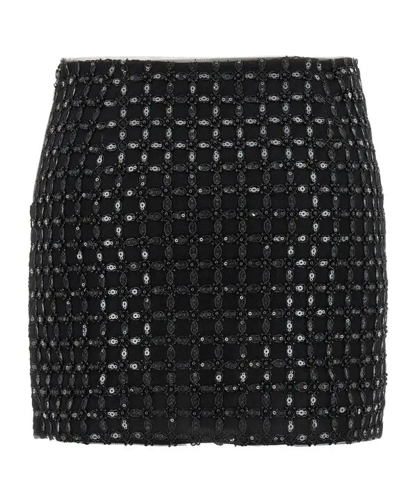 ROTATE BY BIRGER CHRISTENSEN Sequin Embellished Mini Skirt - Black