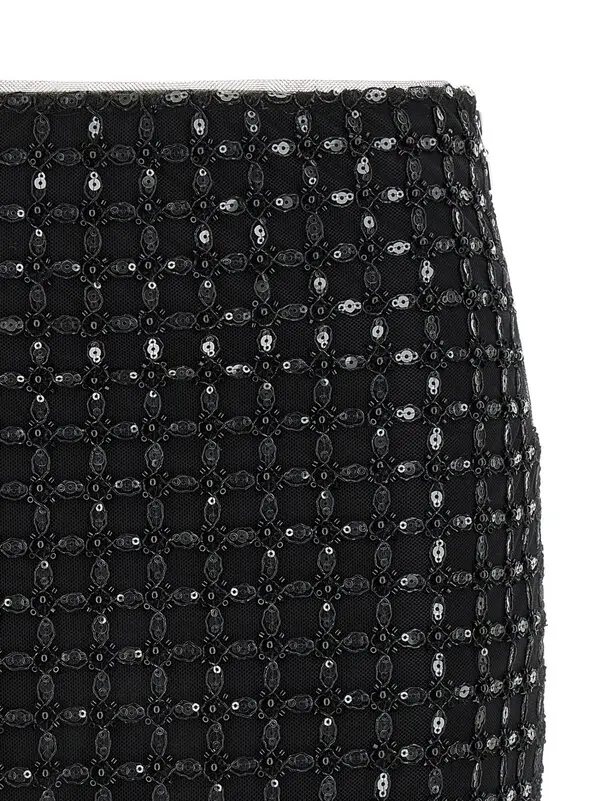 ROTATE BY BIRGER CHRISTENSEN Sequin Embellished Mini Skirt - Black