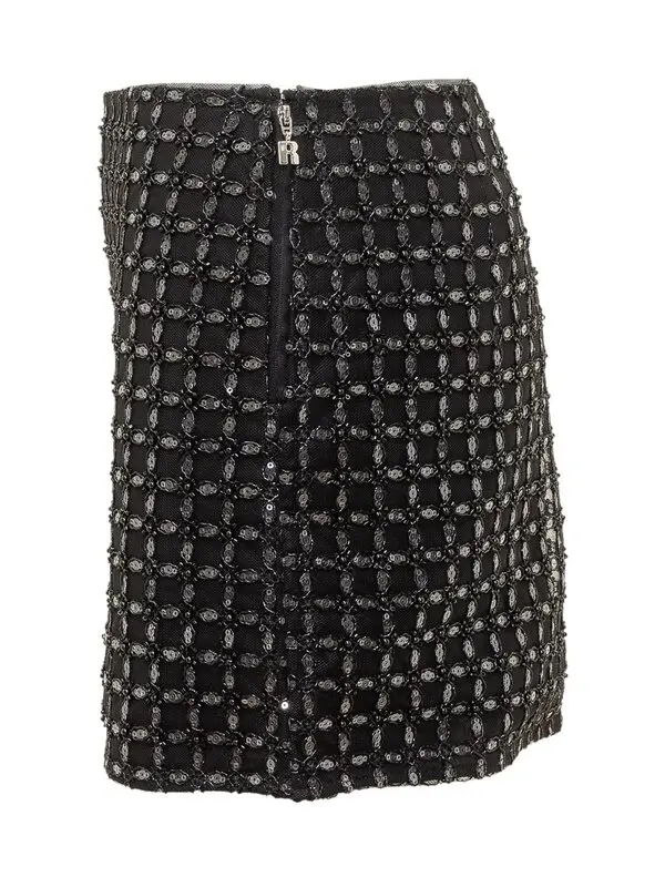 ROTATE BY BIRGER CHRISTENSEN Sequin Embellished Mini Skirt - Black