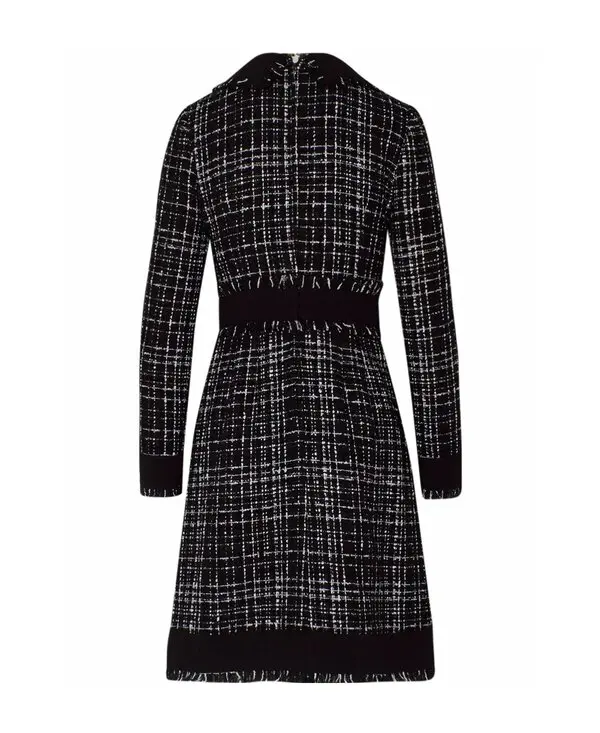 Dolce & Gabbana And White Tweed Mini Dress With Tassel Hem