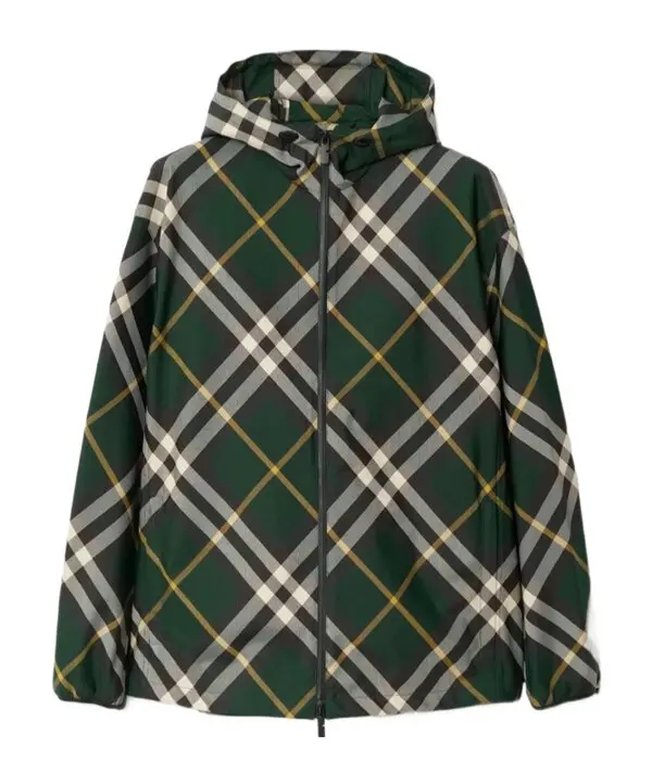 Burberry Embroidered Checkered Zip-up Jacket - Ivy