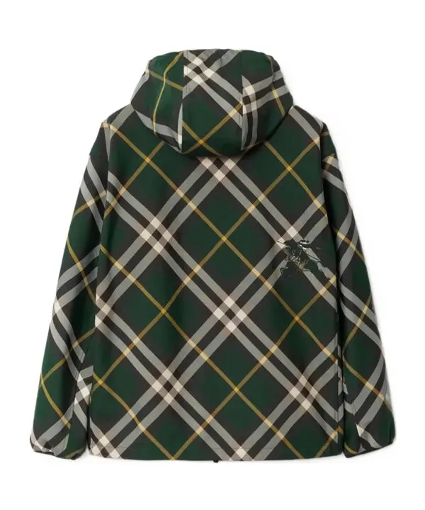 Burberry Embroidered Checkered Zip-up Jacket