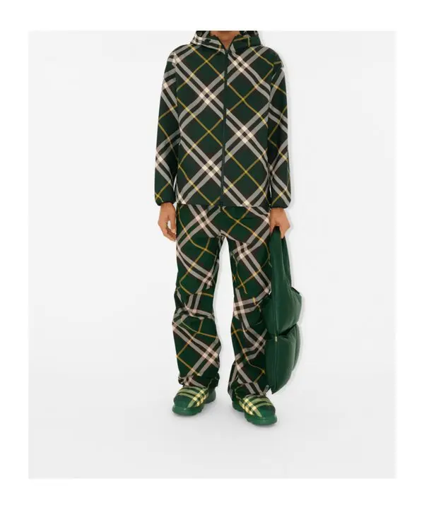 Burberry Embroidered Checkered Zip-up Jacket