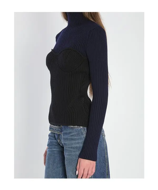 JEAN PAUL GAULTIER Ribbed Knit Pullover - Black