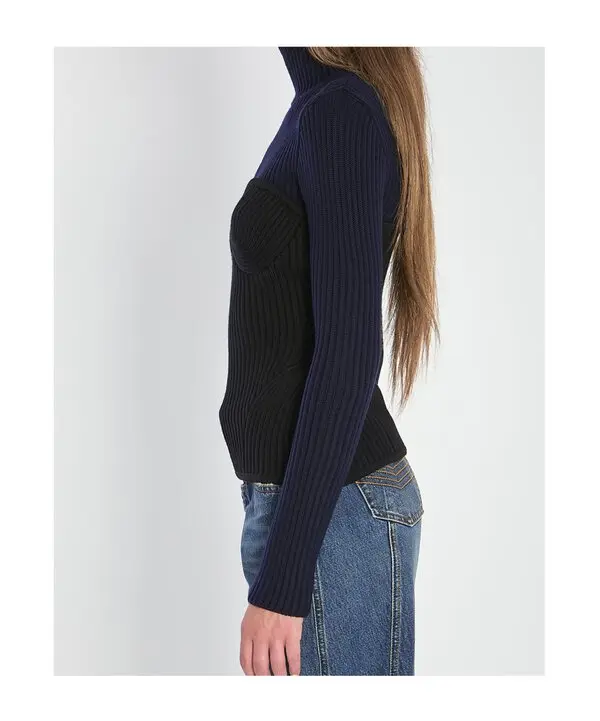 JEAN PAUL GAULTIER Ribbed Knit Pullover - Black