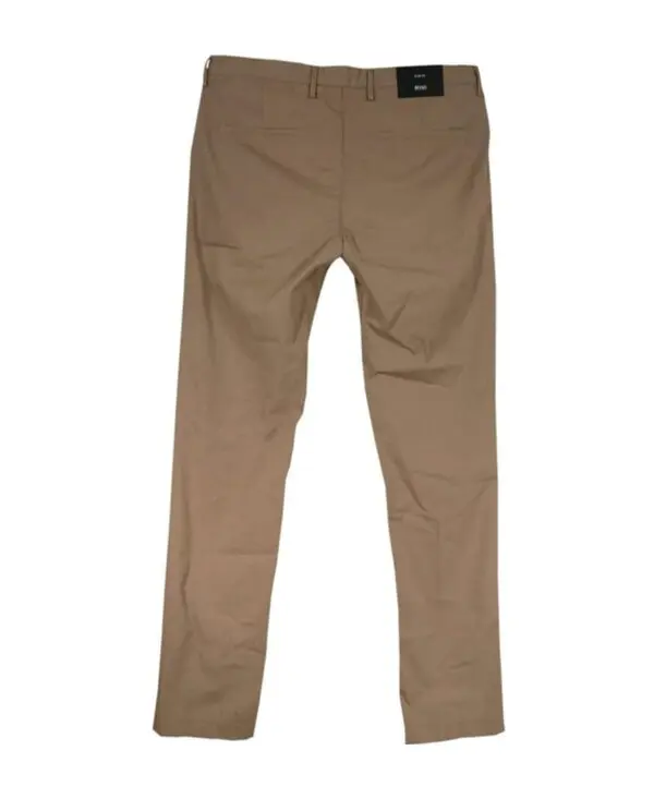 Hugo Boss Straight Leg Casual Pants With Logo Detail - Brown