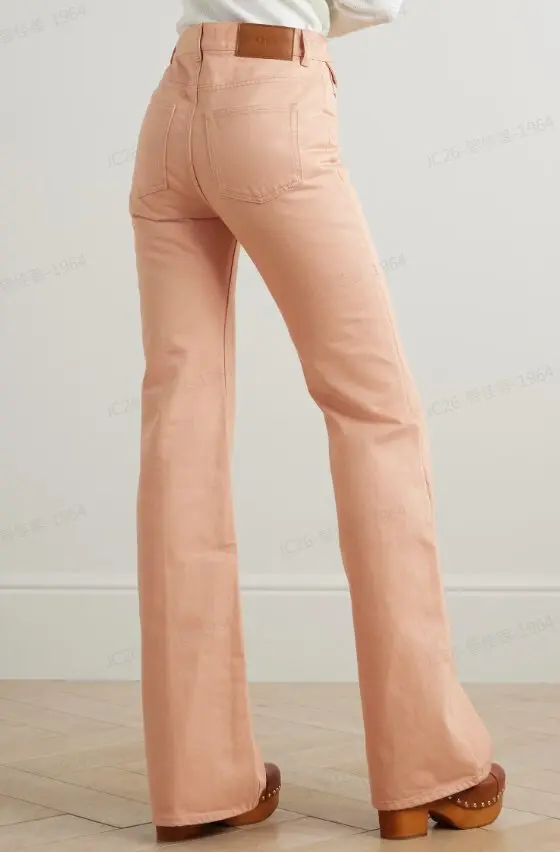 Chloé High-waisted Flared Trousers - Nude