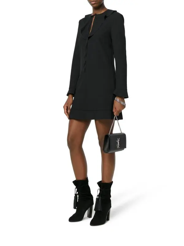 Saint Laurent Kate Logo Plaque Small Shoulder Bag - Black