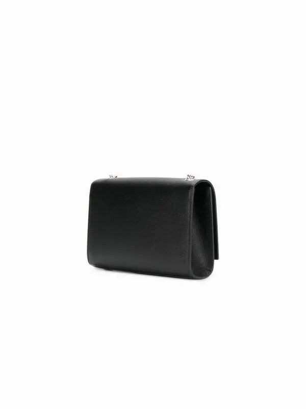 Saint Laurent Kate Logo Plaque Small Shoulder Bag - Black