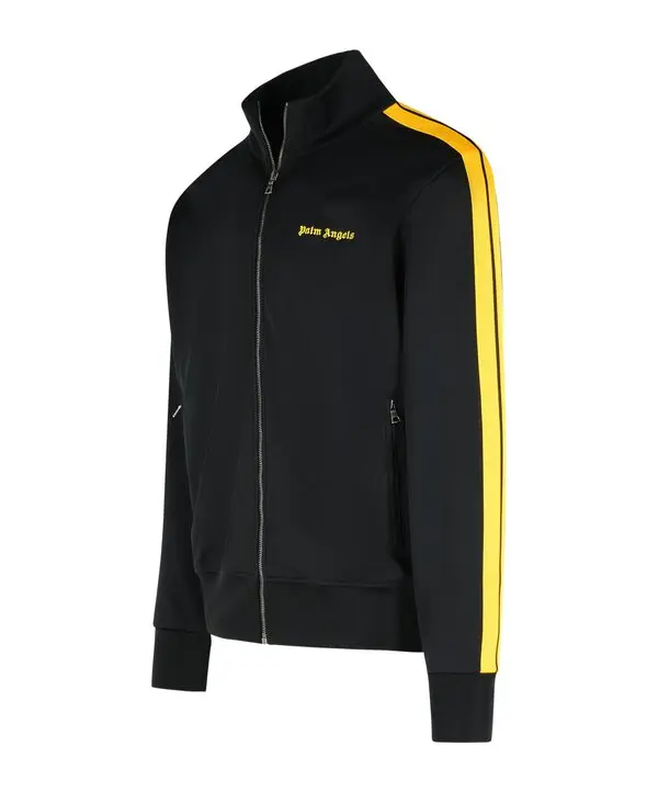 Palm Angels Logo Embroidered Zipped Track Jacket - Black