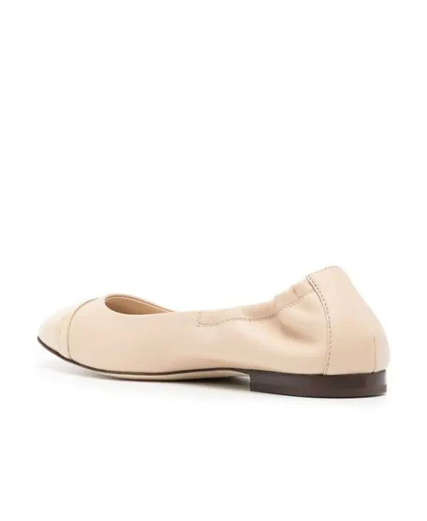TOD'S Ballerinas With Golden Logo Detail
