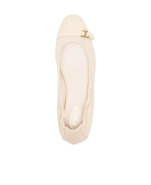TOD'S Ballerinas With Golden Logo Detail