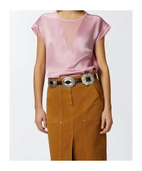 Pinko Round Neck Short Sleeve Blouse