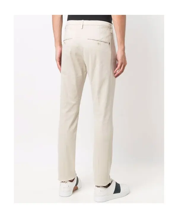 DONDUP Mid Rise Slim Fit Trousers - White