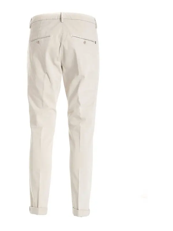 DONDUP Mid Rise Slim Fit Trousers - White