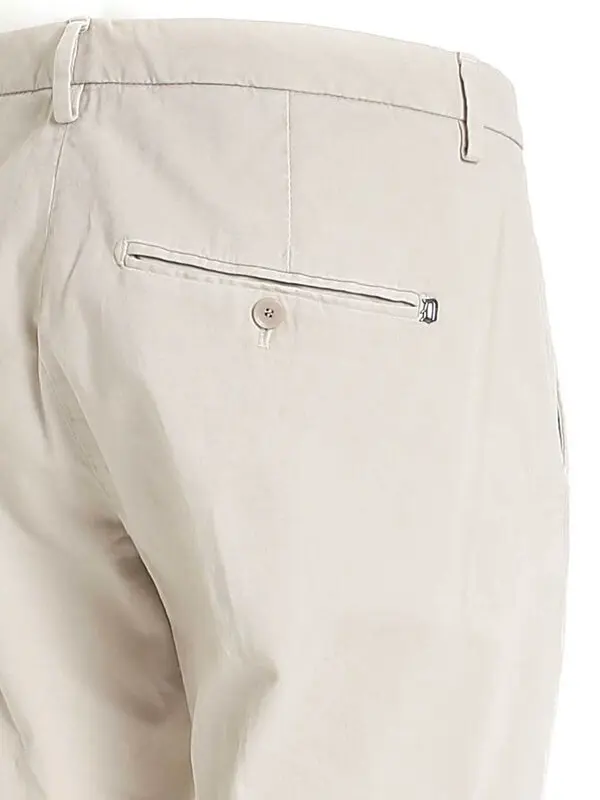DONDUP Mid Rise Slim Fit Trousers - White
