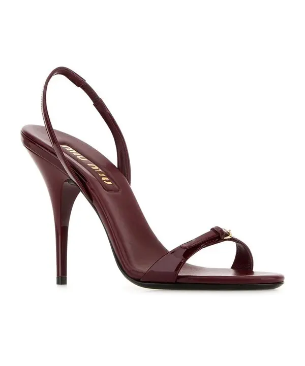 Miu Miu Buckle Detailed Slingback Sandals - Red