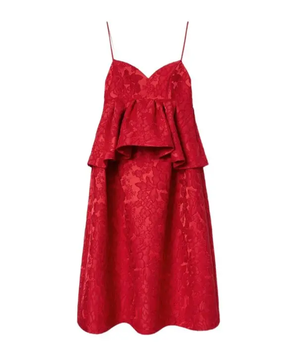 La DoubleJ Satine Floral Peplum Midi Dress