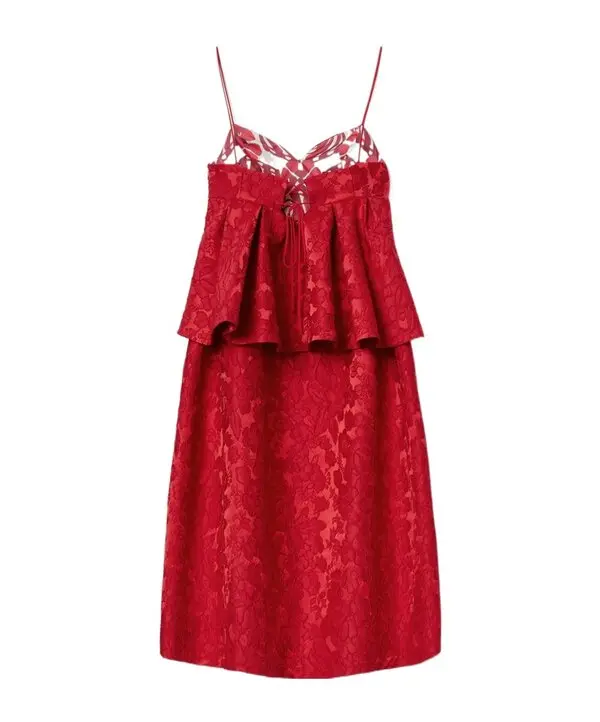 La DoubleJ Satine Floral Peplum Midi Dress