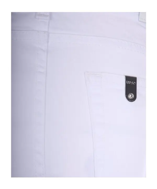 Liu Jo Logo Detail Slim Fit Cropped Jeans