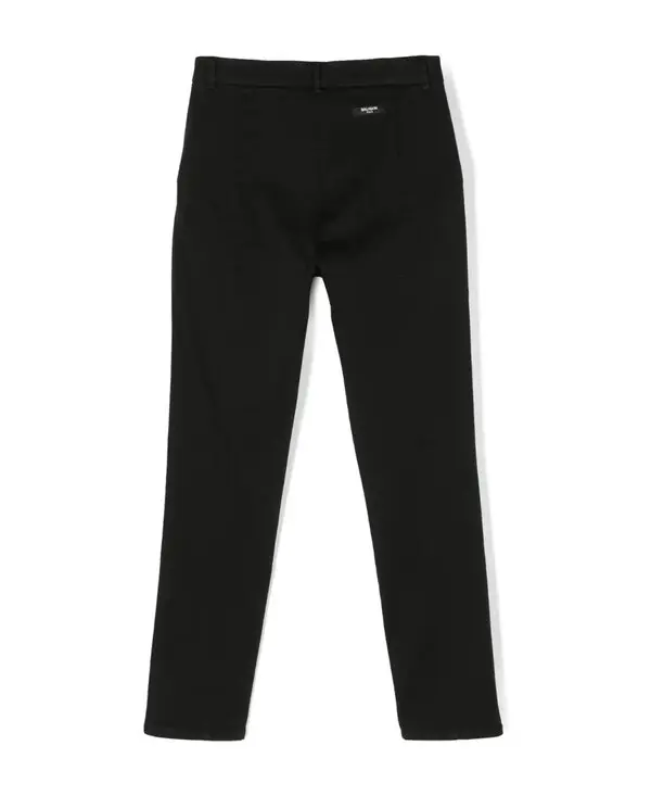 Balmain High-waisted Straight-leg Trousers With Zipper Detail