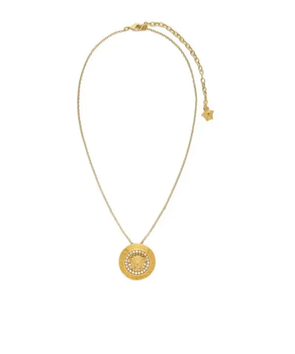 Versace Embellished Pendant Necklace - Yellow