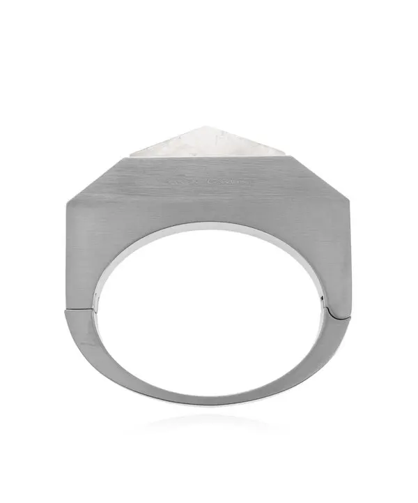 Rick Owens Geometric Logo Engraved Bracelet - Silver