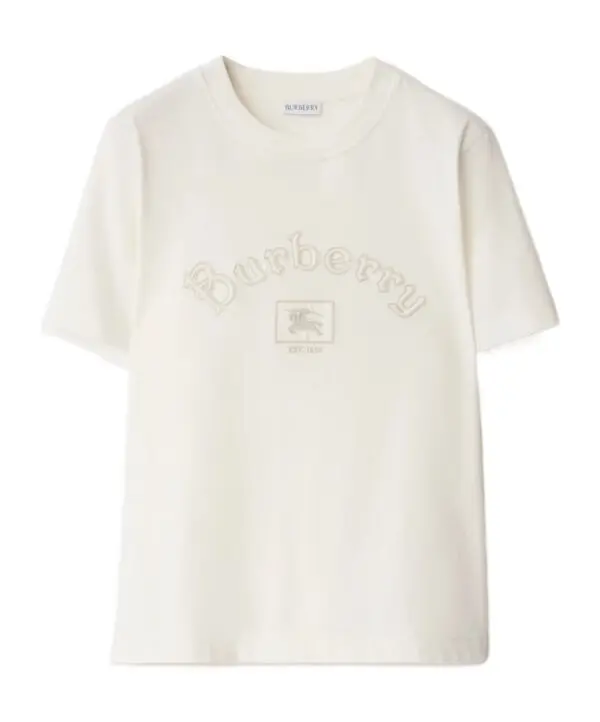Burberry Gothic Logo Cotton T-shirt - Chalk White