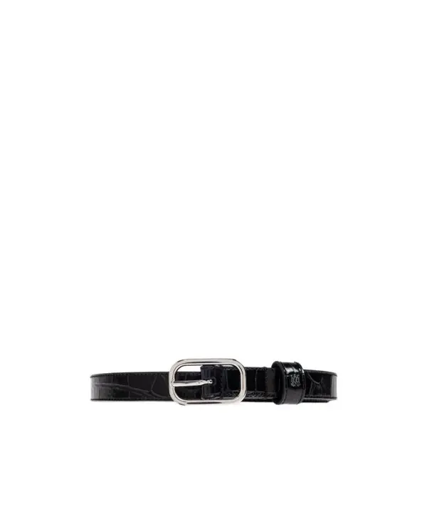 Amiri Crocodile-embossed Leather Belt - Black