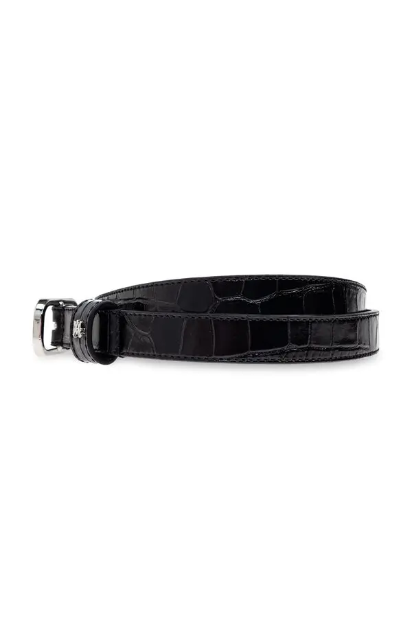 Amiri Ma Logo Plaque Buckled Belt - Black