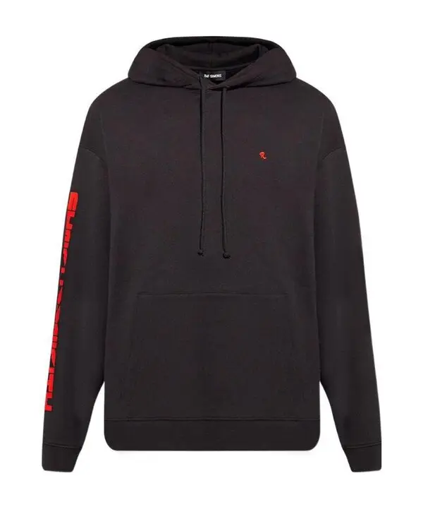 Raf Simons Logo Embroidered Drawstring Hoodie