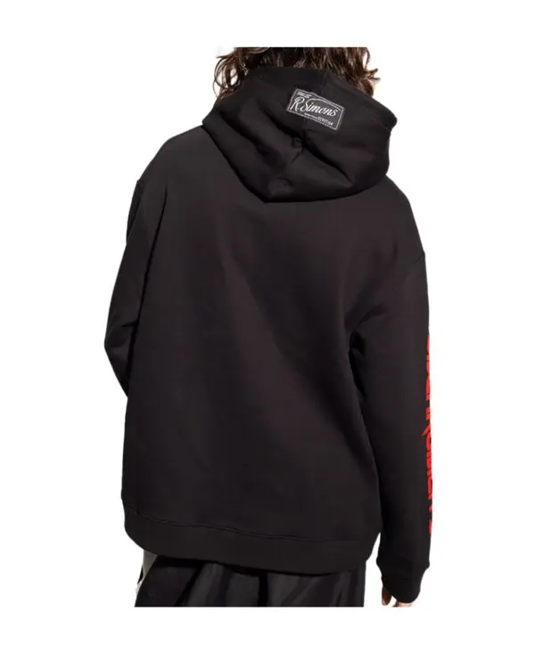 Raf Simons Logo Embroidered Drawstring Hoodie