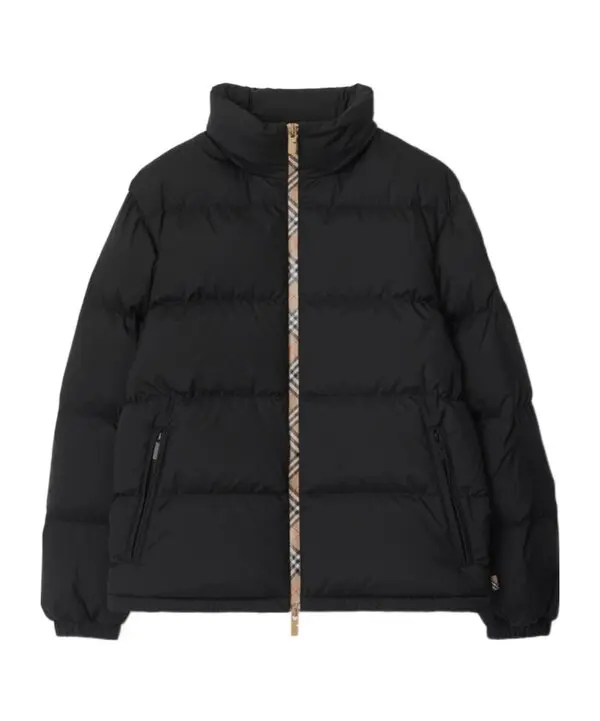 Burberry High Neck Zip-up Padded Jacket - Black