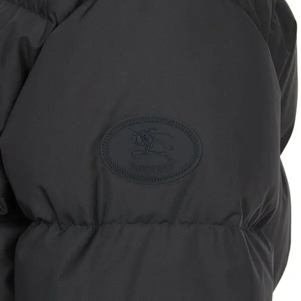 Burberry High-neck Padded Jacket With Two-way Zip Closure - Black