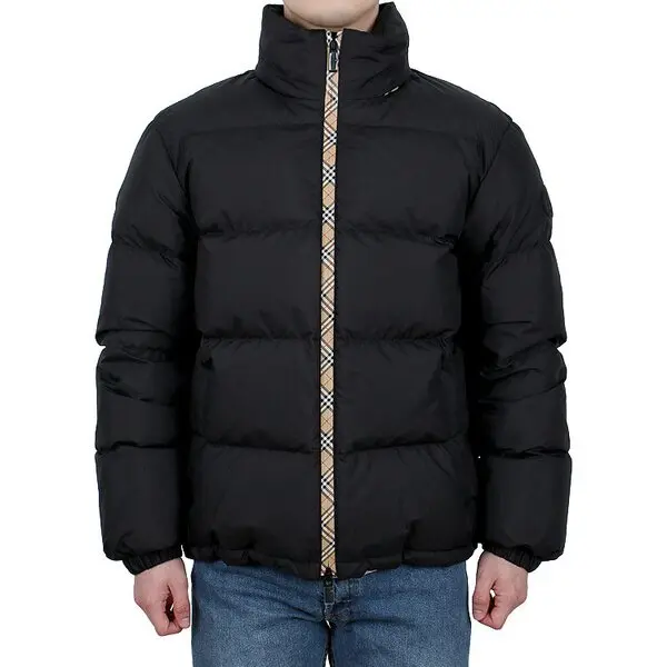 Burberry High-neck Padded Jacket With Two-way Zip Closure - Black