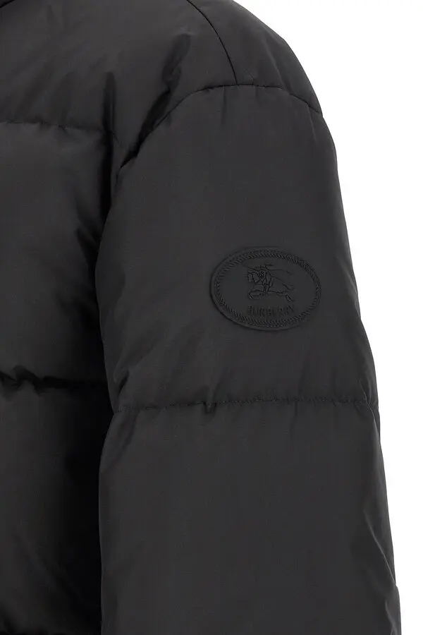Burberry High-neck Padded Jacket With Two-way Zip Closure - Black