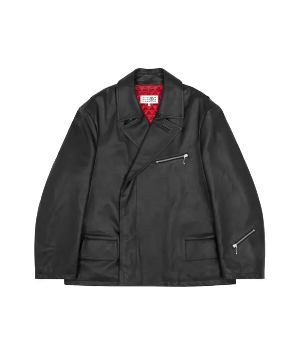 MAISON MARGIELA Leather Double-breasted Jacket