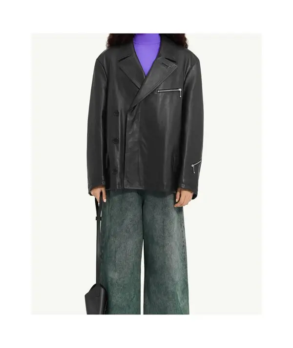 MAISON MARGIELA Leather Double-breasted Jacket