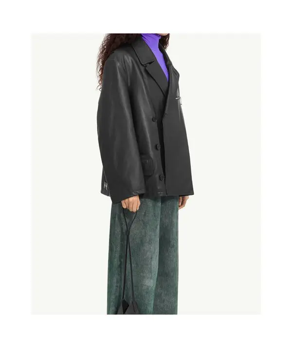 MAISON MARGIELA Leather Double-breasted Jacket
