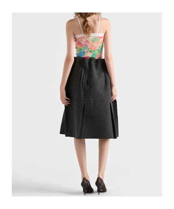 Prada Floral Printed Ribbed Top