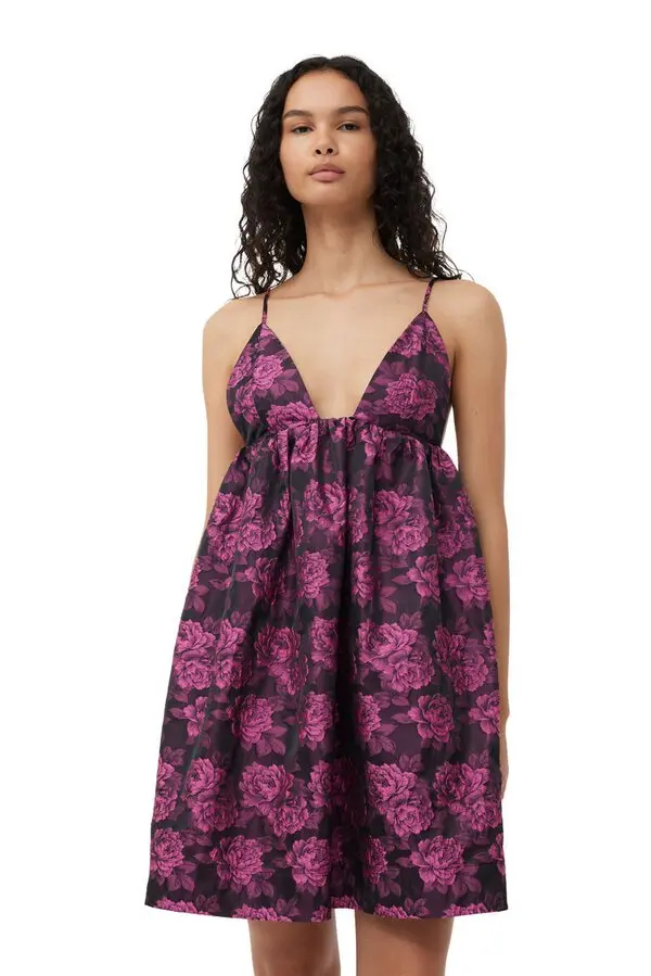 GANNI Jacquard Slip Dress