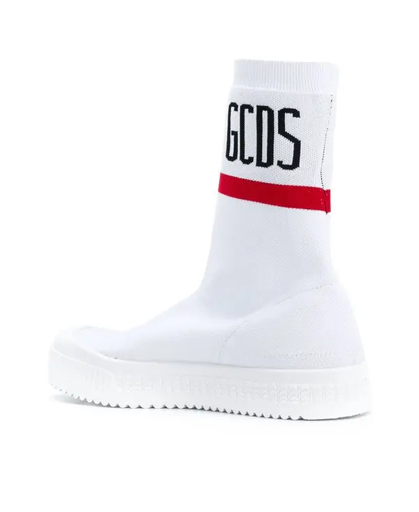 Gcds Logo Knitted High-top Sneakers
